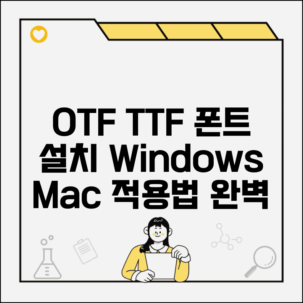 윈도우 맥 OTF TTF 폰트 설치 적용 방법
